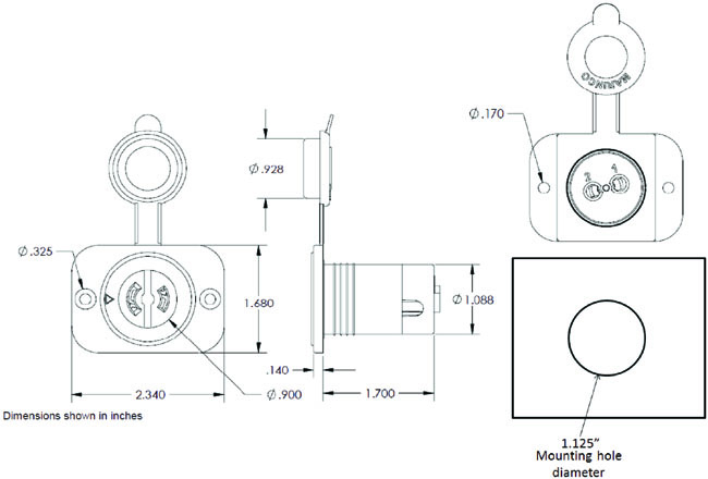 Other Connector, Plug & Socket - 2 Pin 40 Amp Round Socket Heavy Duty