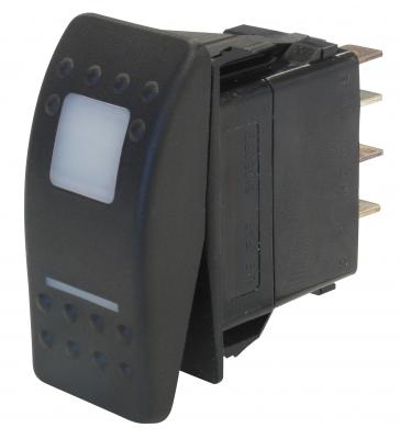 Rocker - 12V Sealed Green/Amber Illuminated Rocker Switch